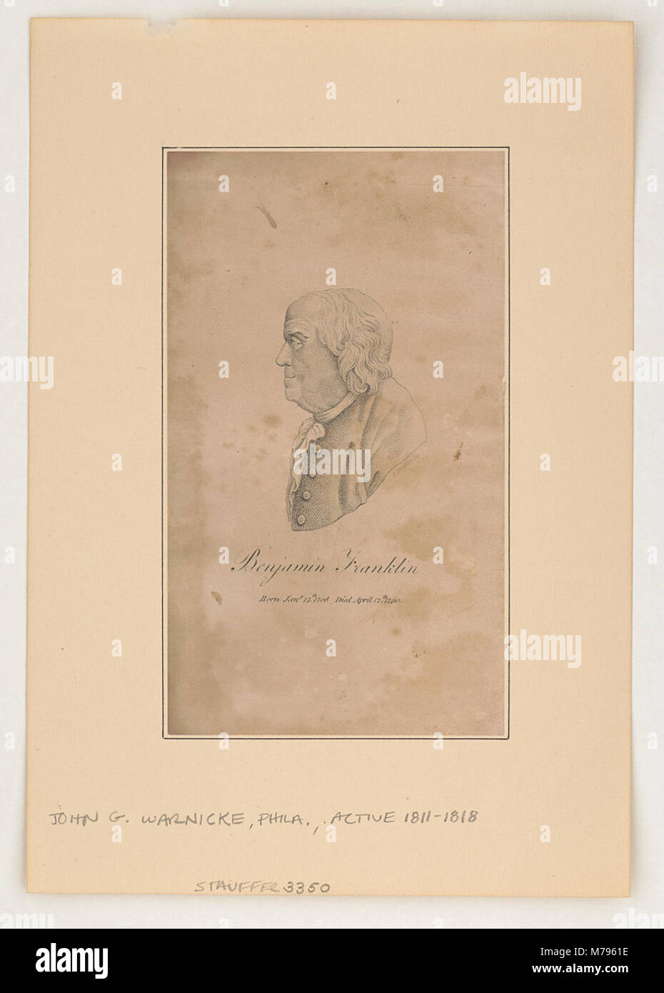 This portrait depicts Benjamin Franklin, one of the Founding Fathers of ...
