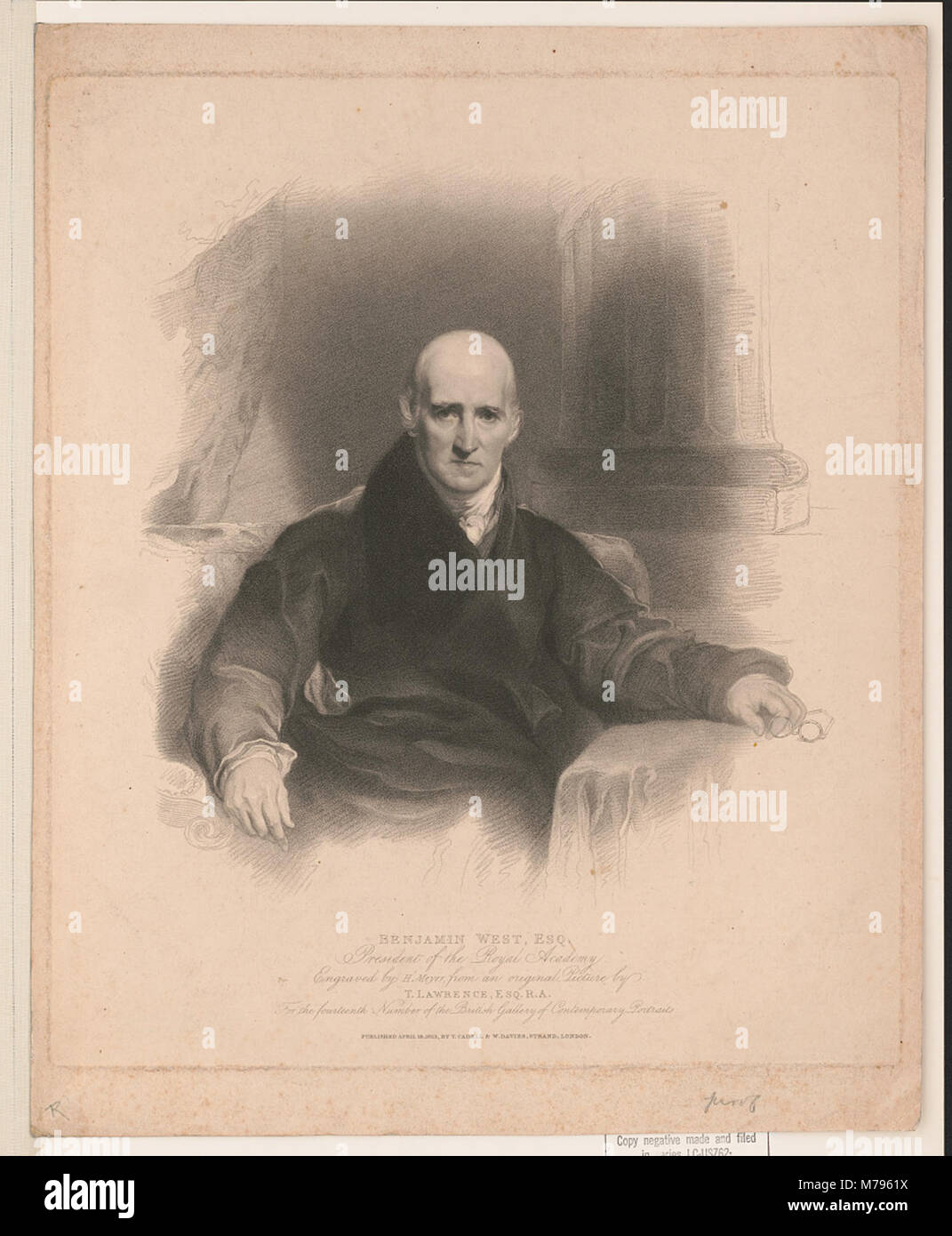 This portrait depicts Benjamin West, an influential American-born ...