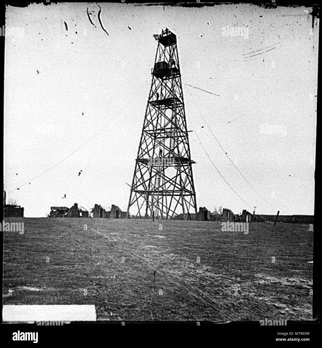 The image shows an alternate view of Butler's signal tower in Bermuda ...