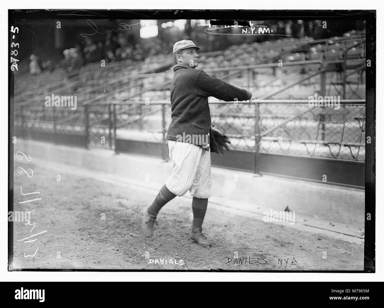 A portrait of Bert Daniels, a baseball player from the New York AL team ...