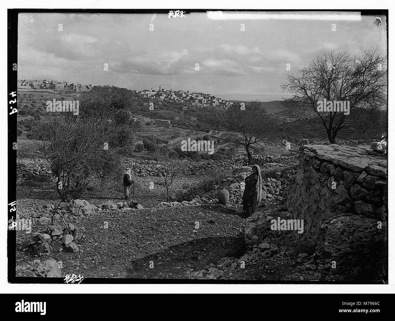 A distant view of Bethlehem from the southwest, showing the city’s ...