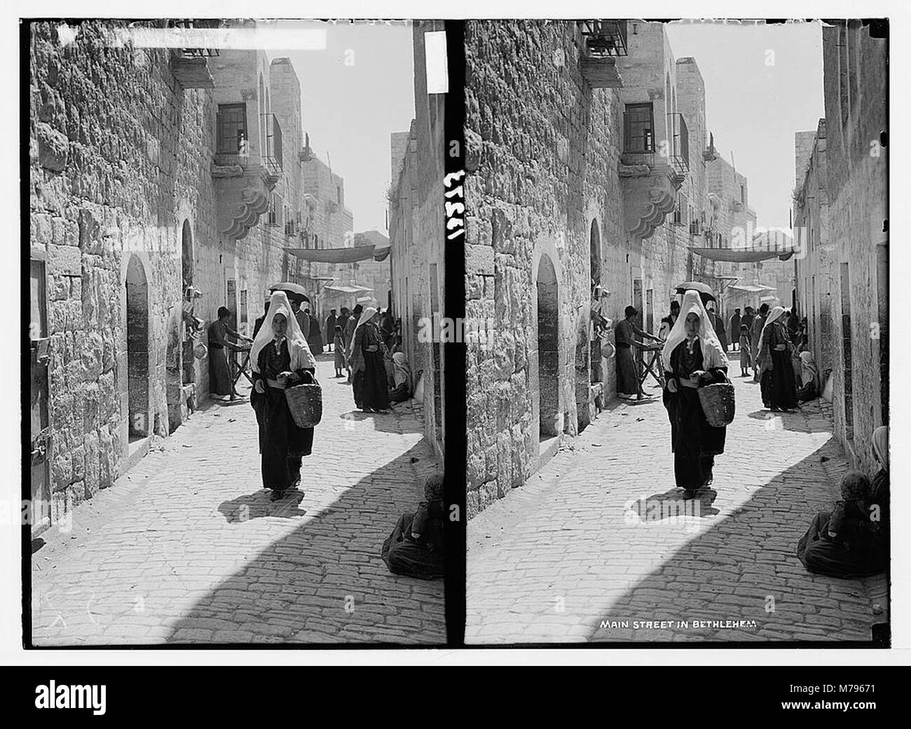 A historical photograph of the main street in Bethlehem, showcasing the ...