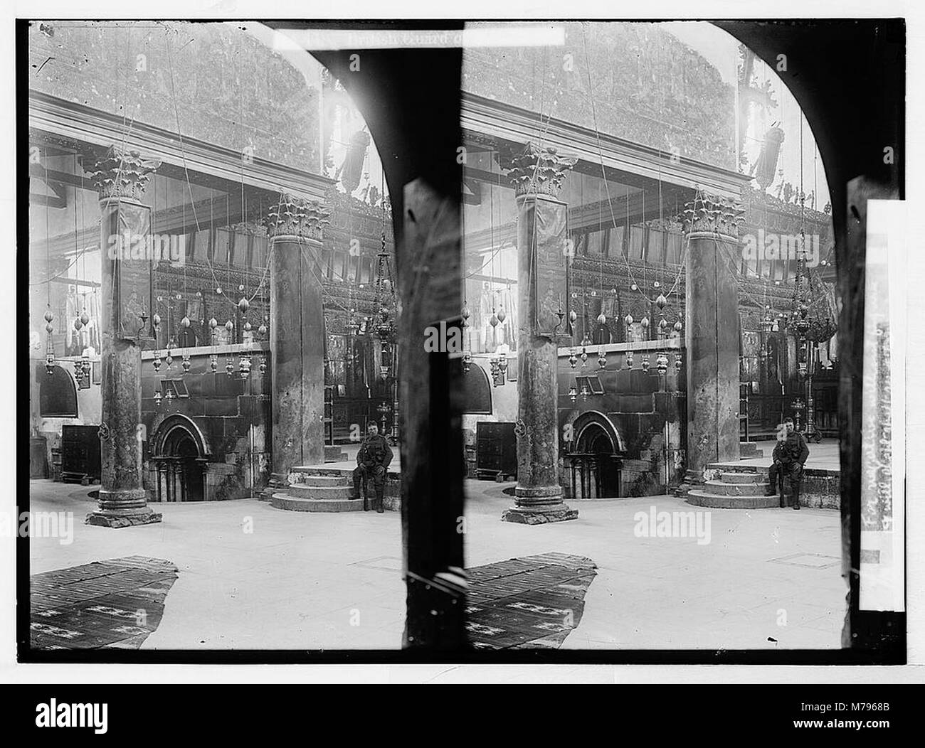 A photograph of the British guard stationed at the Church of the ...