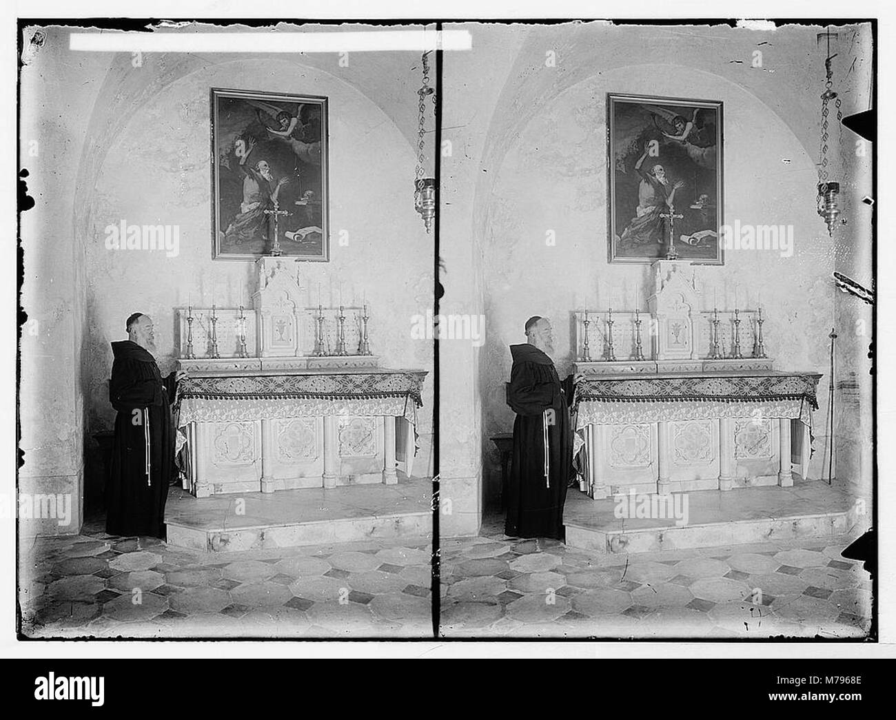 Photograph of Bethlehem and its surroundings, showing the cell where St ...