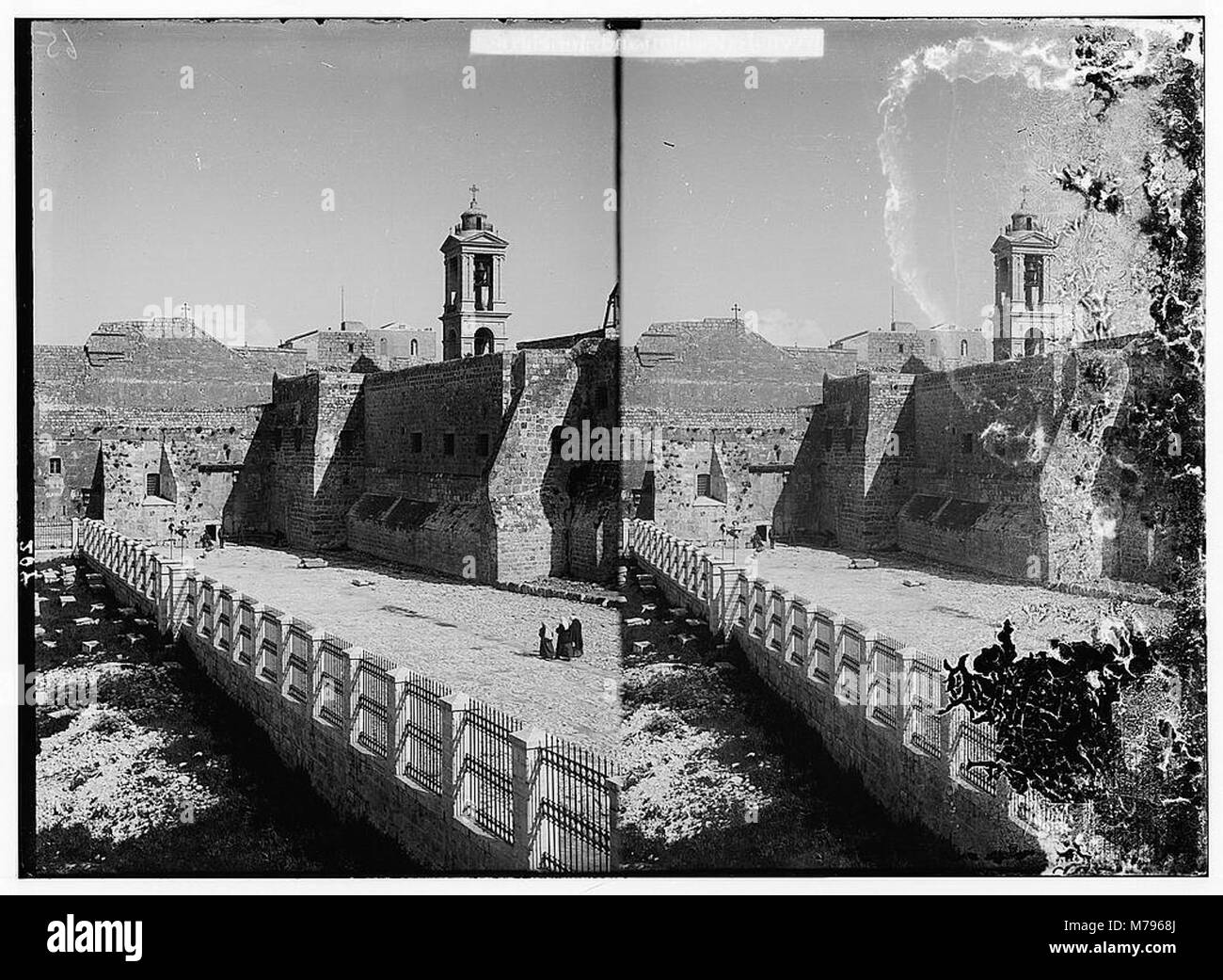 A photograph of Bethlehem and its surroundings, featuring the Church of ...