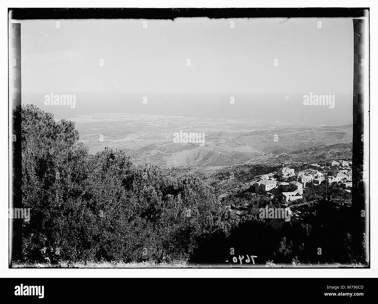 A photograph of Beirut, seen from Aley, offering a panoramic view of ...