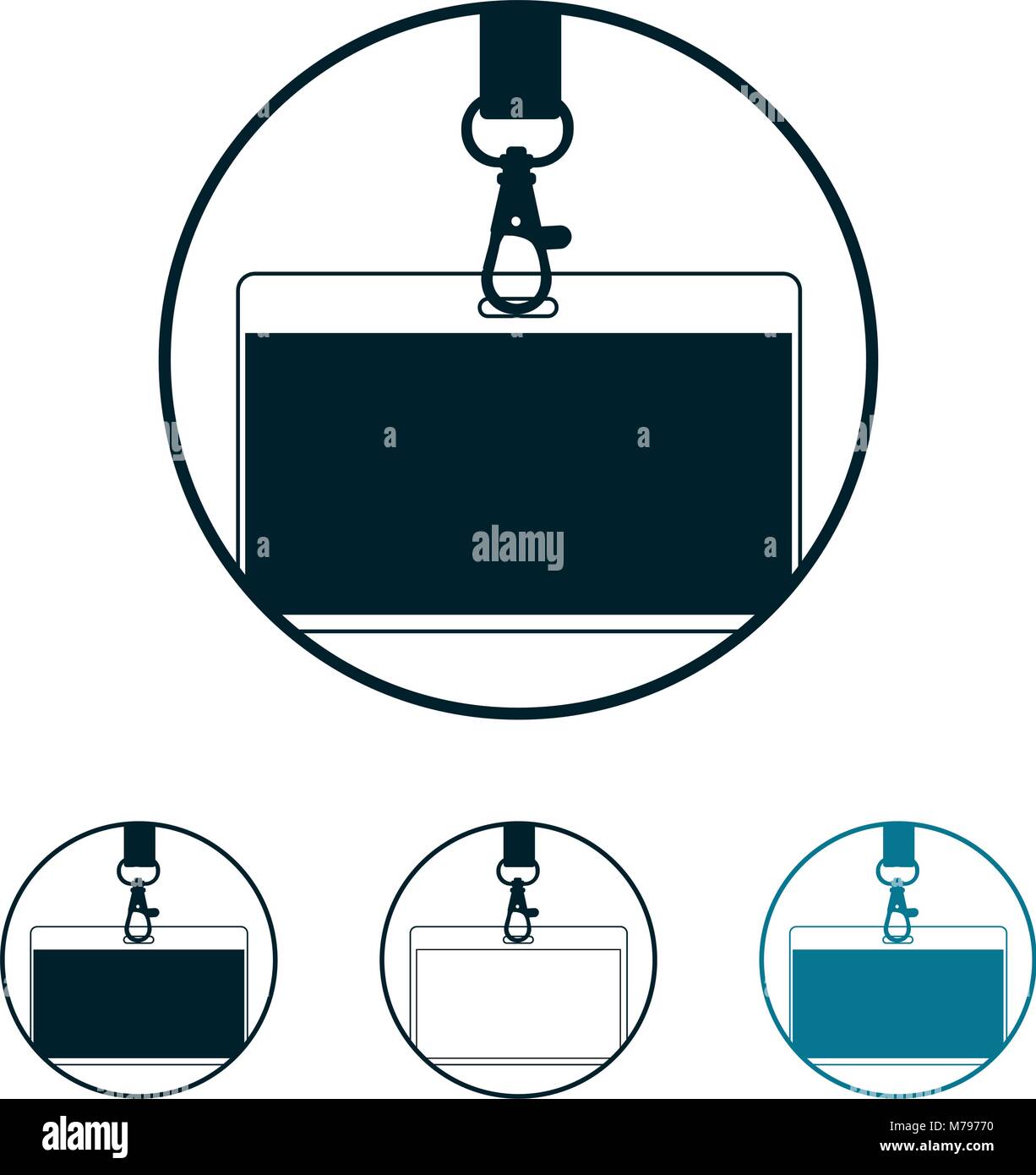 Icon of lanyard. Different color options.Flat color. Vector ...