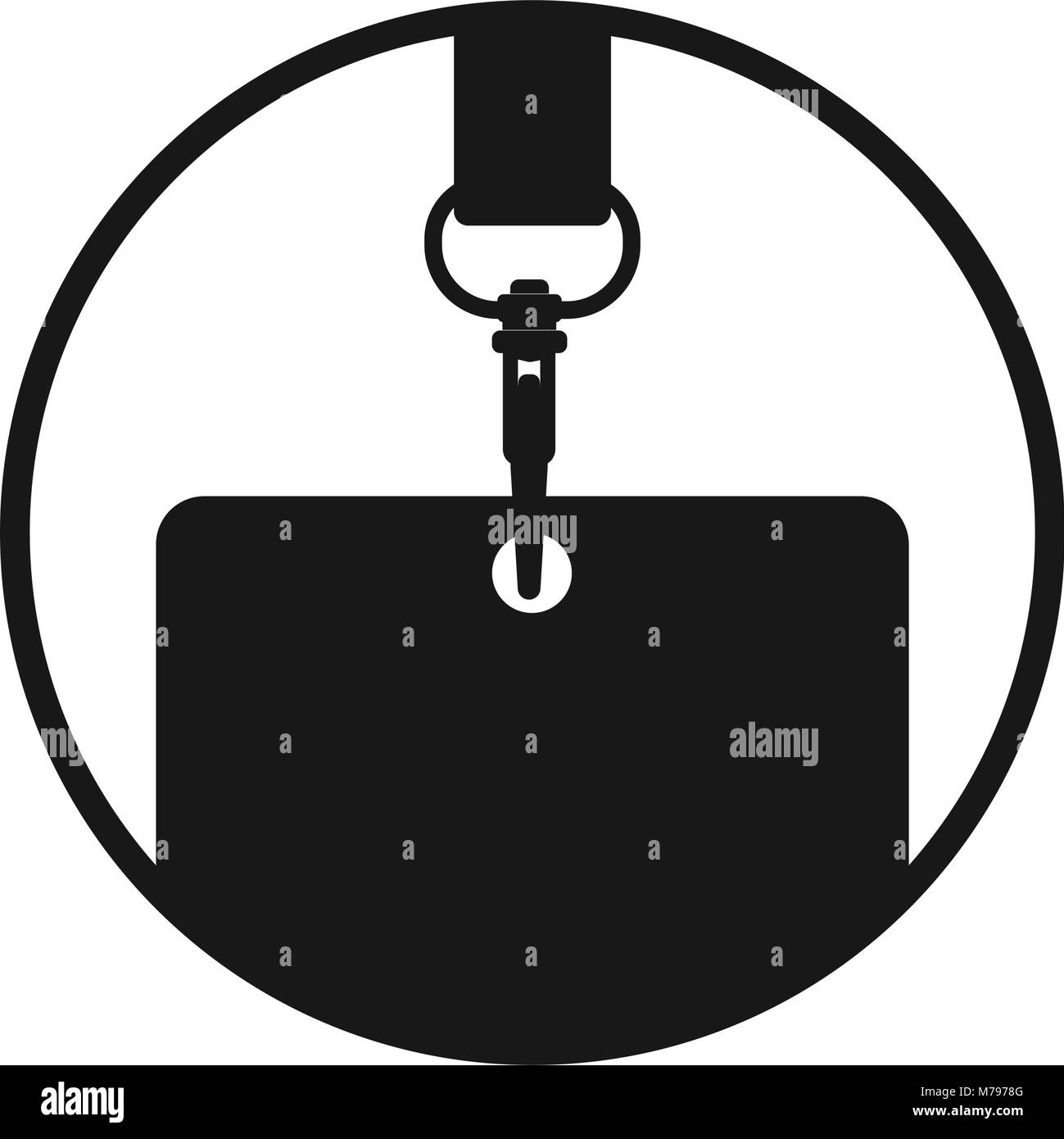 Icon of lanyard. Flat color. Vector illustration Stock Vector Image ...