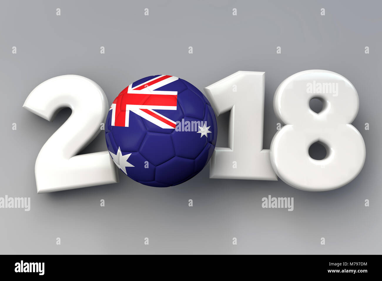 2018 Australia flag football background. 3D Rendering Stock Photo - Alamy