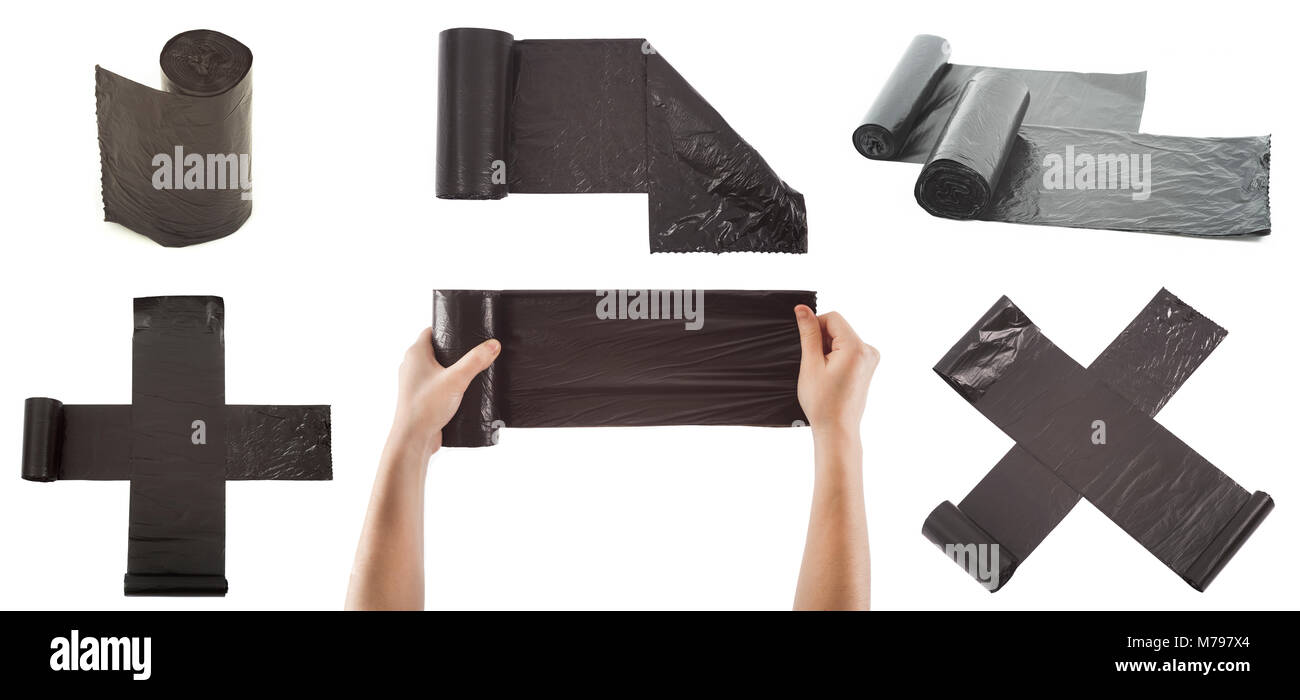 set of trash or garbage bags as a sign for recycle use Stock Photo - Alamy