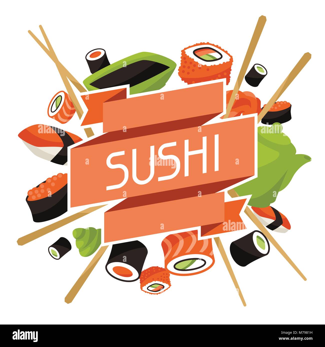 Background with sushi Stock Vector Image & Art - Alamy