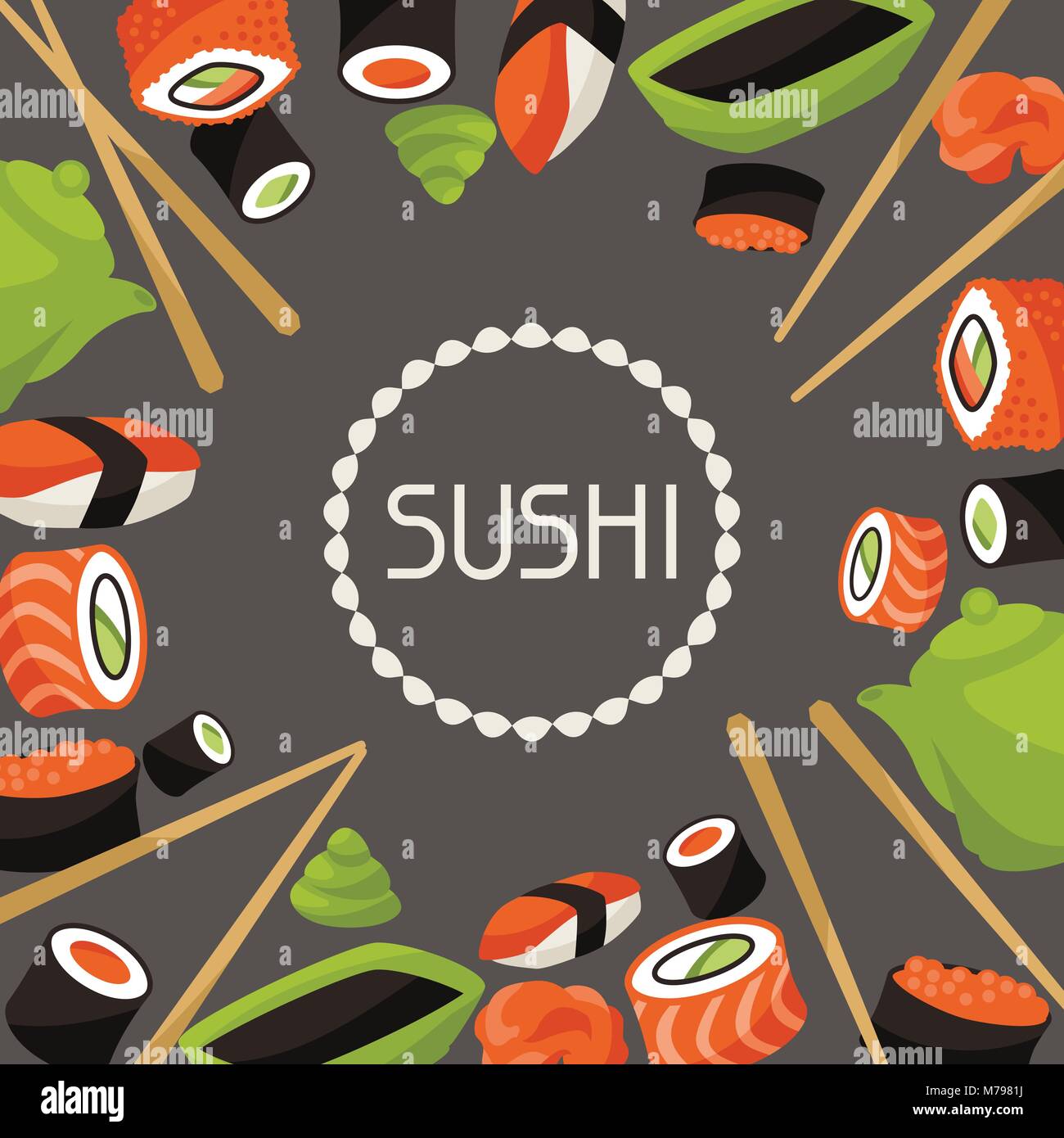 Background with sushi Stock Vector Image & Art - Alamy