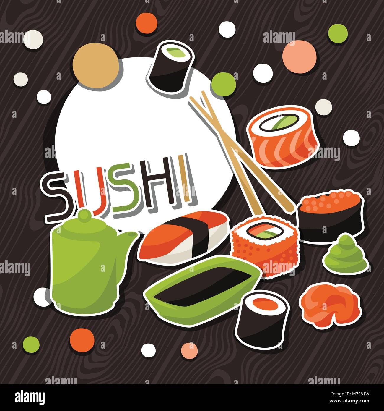 Background with sushi Stock Vector Image & Art - Alamy