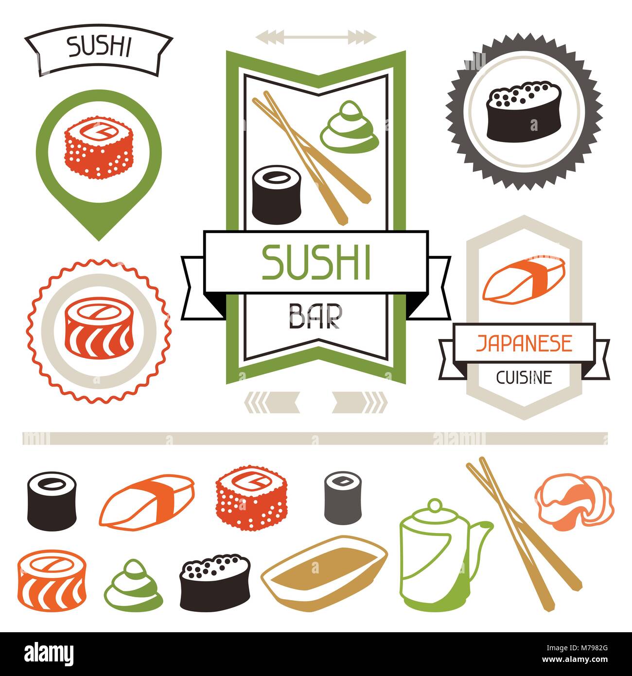 Japanese labels Stock Vector Images - Alamy