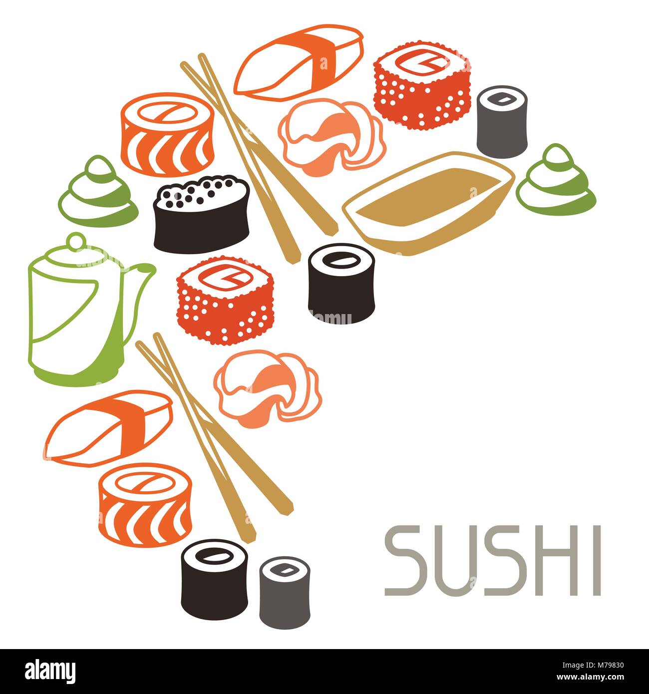 Background with sushi Stock Vector Image & Art - Alamy