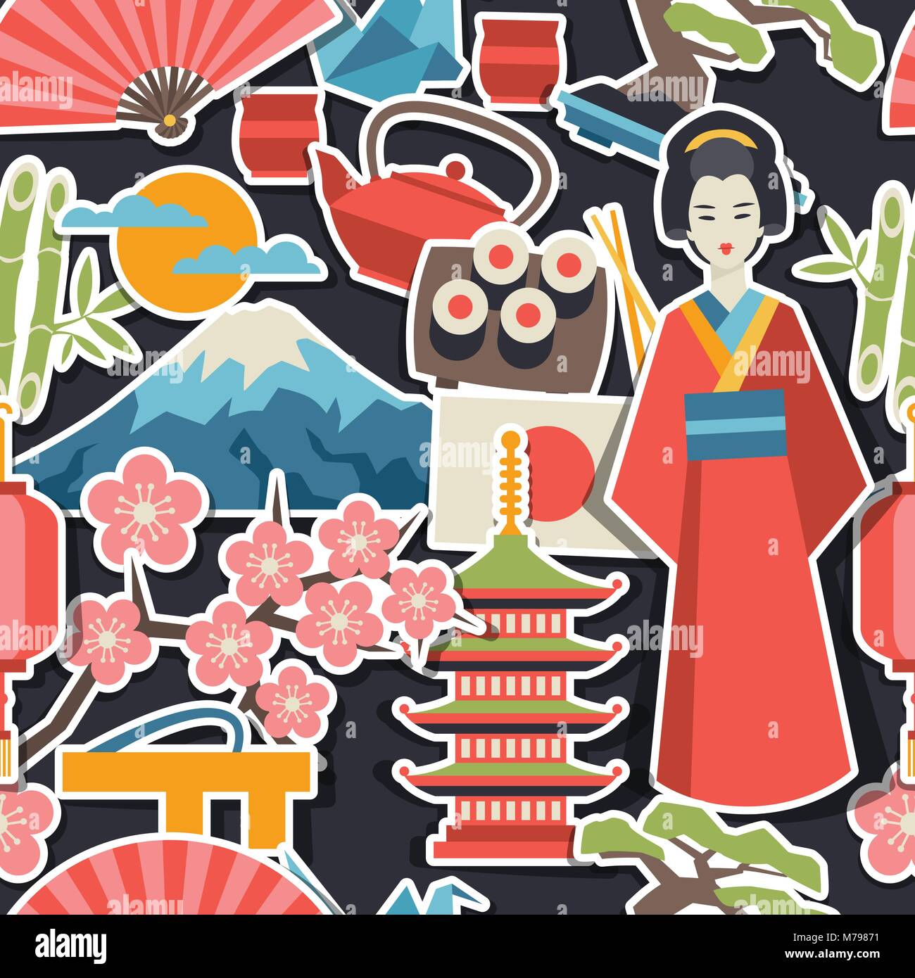 Japan seamless pattern Stock Vector Image & Art - Alamy