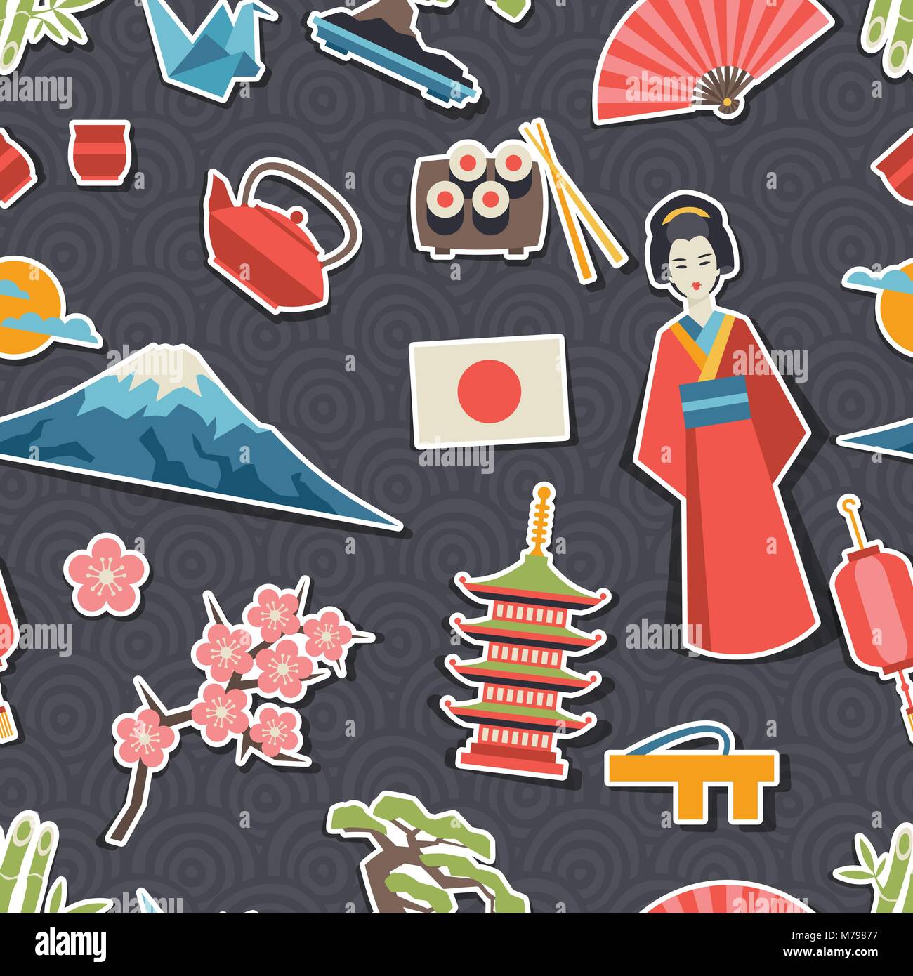 Japan seamless pattern Stock Vector Image & Art - Alamy