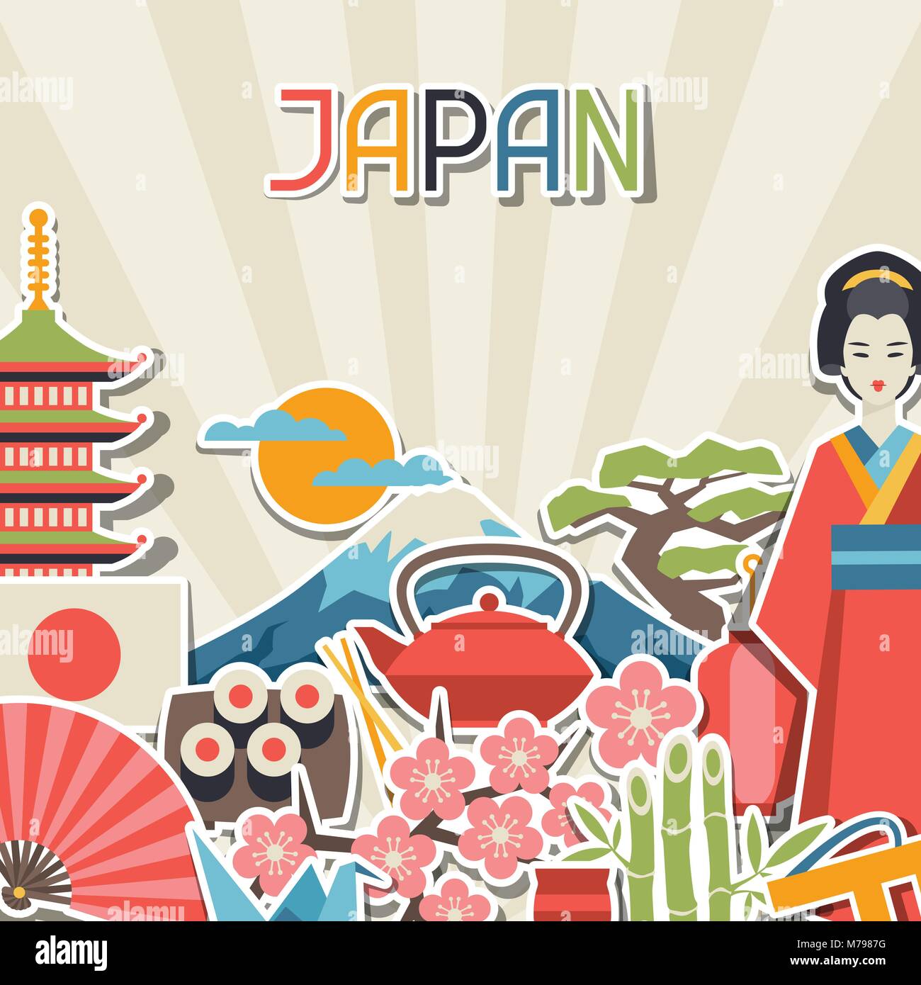 Japan background design Stock Vector Image & Art - Alamy