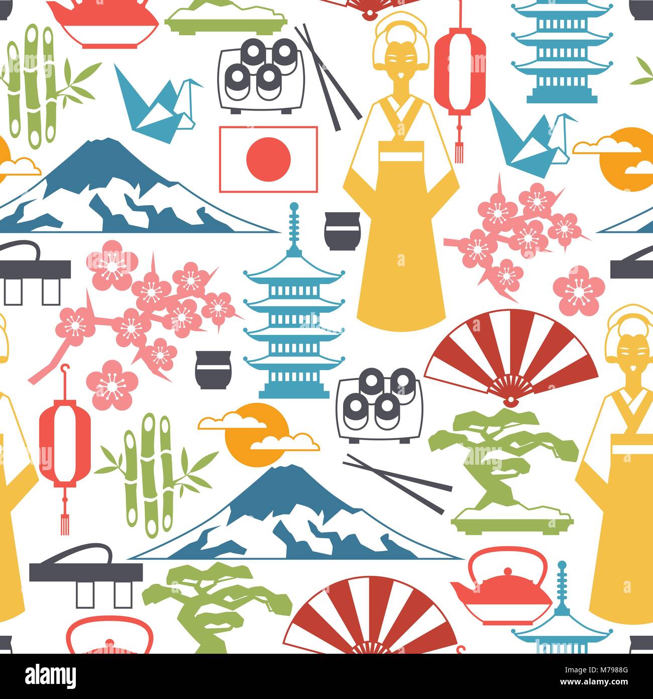 Japan seamless pattern Stock Vector Image & Art - Alamy