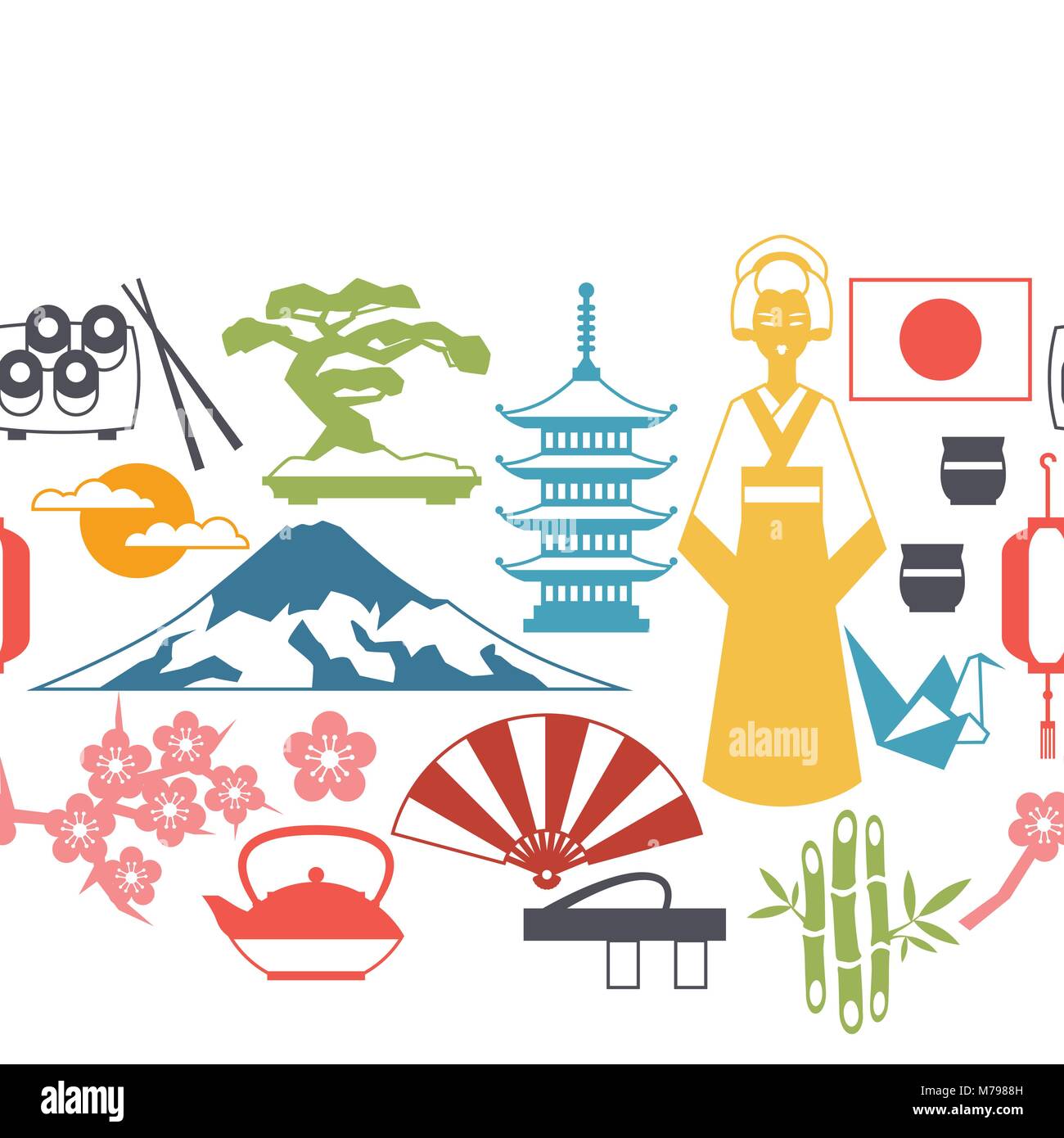 Japan seamless pattern Stock Vector Image & Art - Alamy