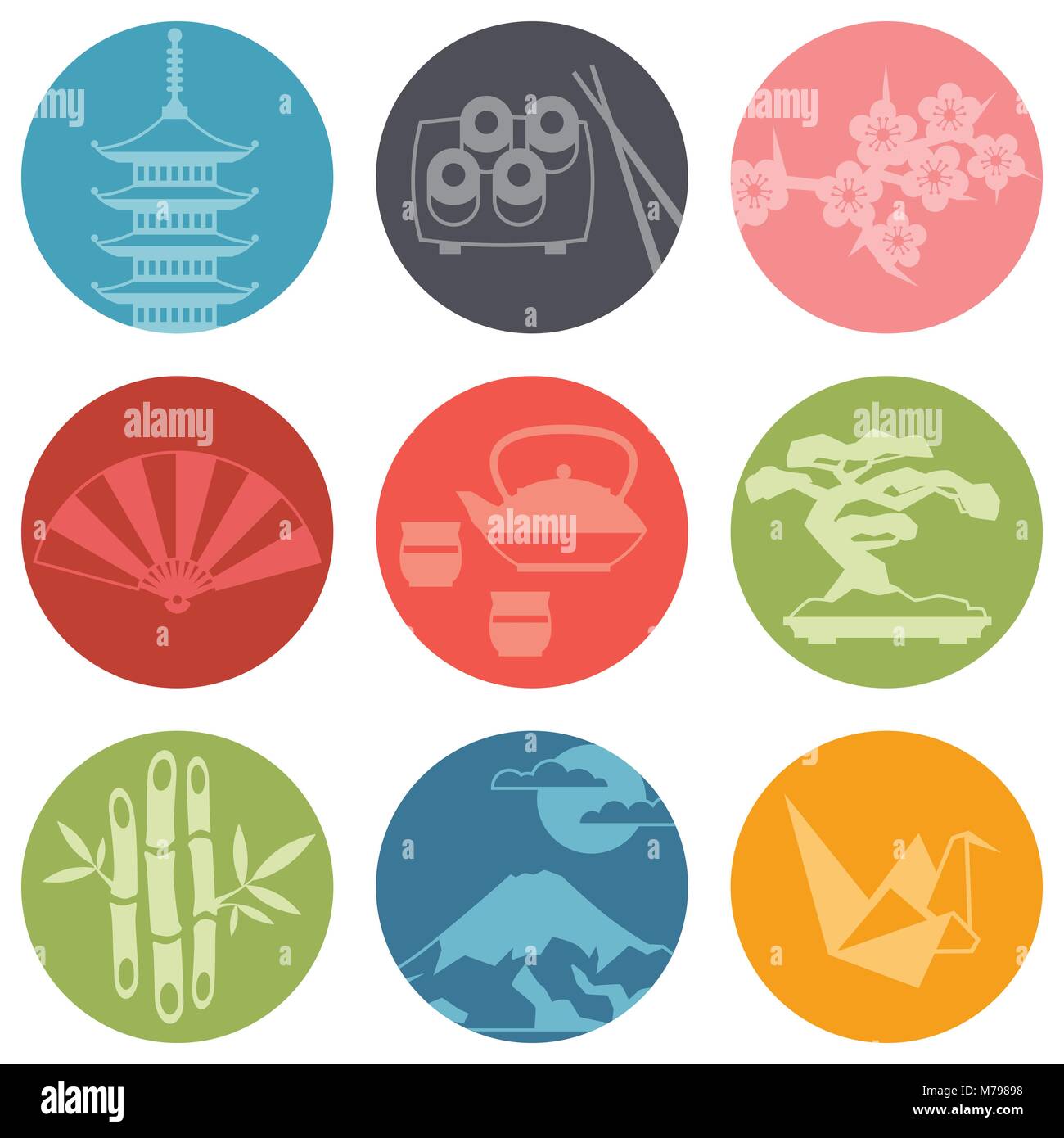 Japan icons and symbols set Stock Vector Image & Art - Alamy