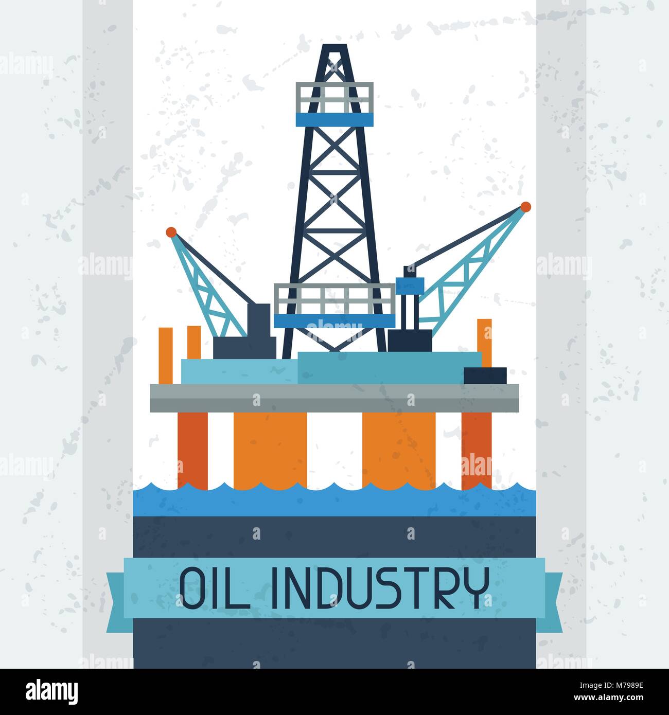 Oil platform in sea background Stock Vector Image & Art - Alamy