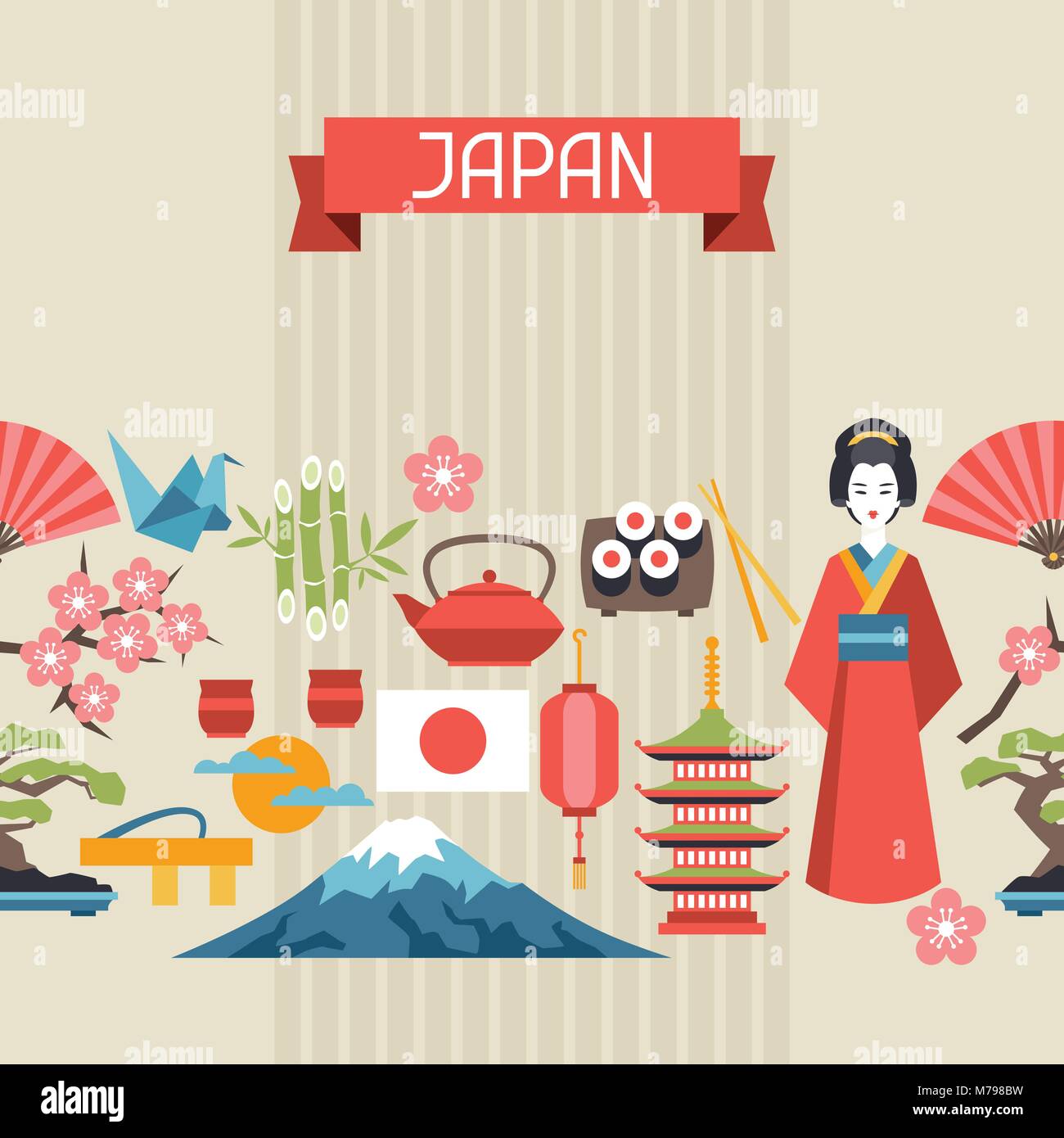Japan seamless pattern Stock Vector Image & Art - Alamy