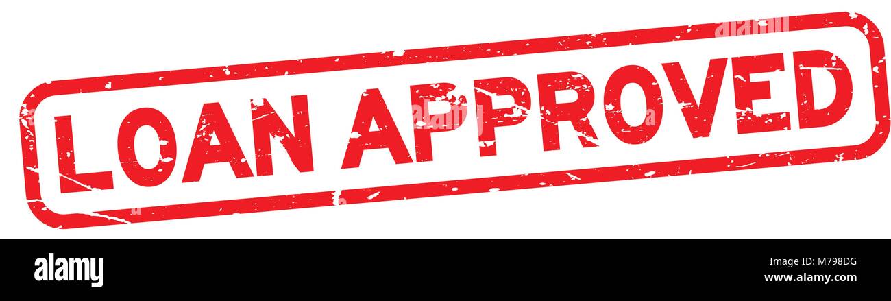 Grunge red loan approve square rubber seal stamp on white background ...