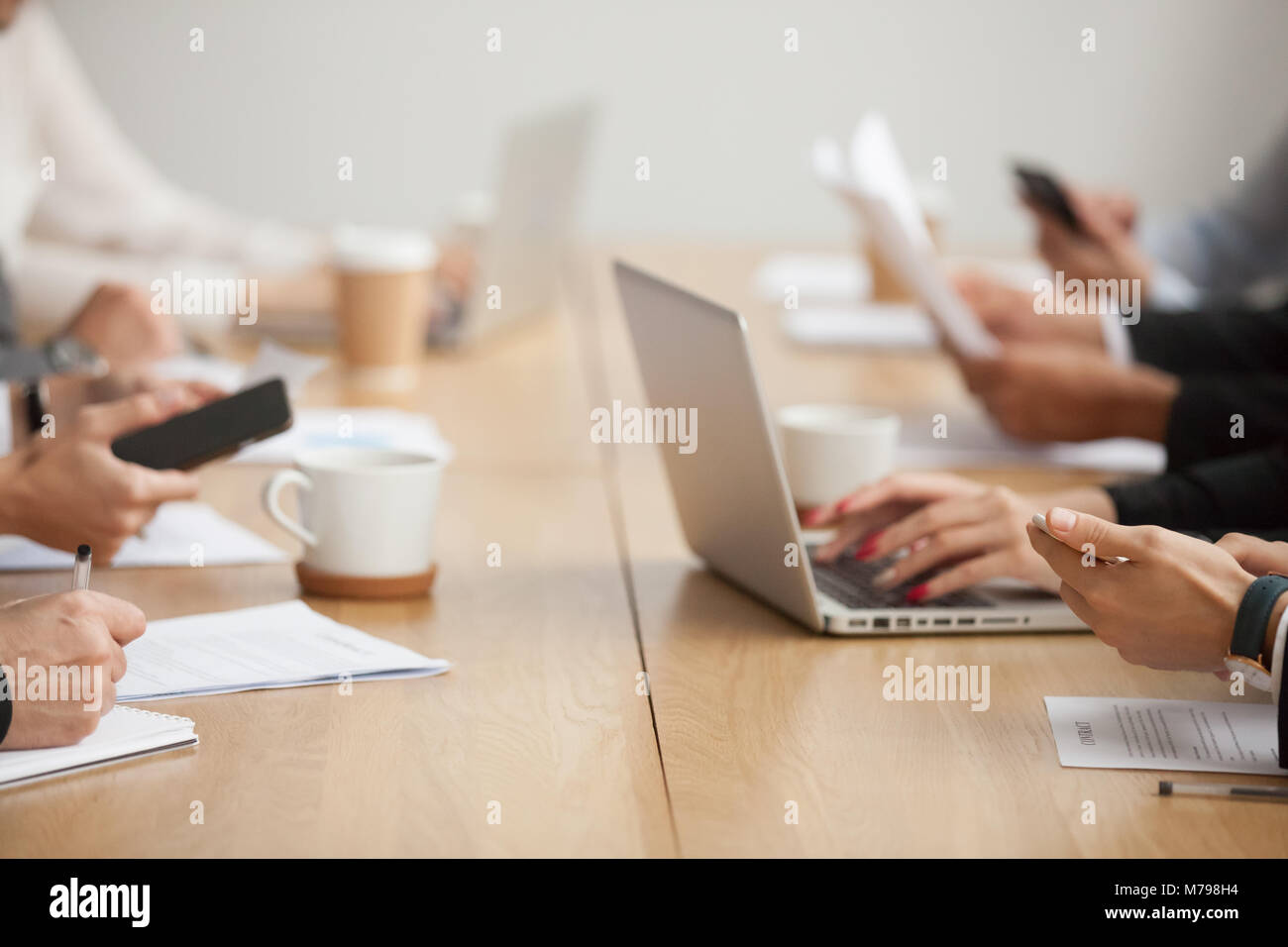 Business people working together at conference table concept, cl Stock ...