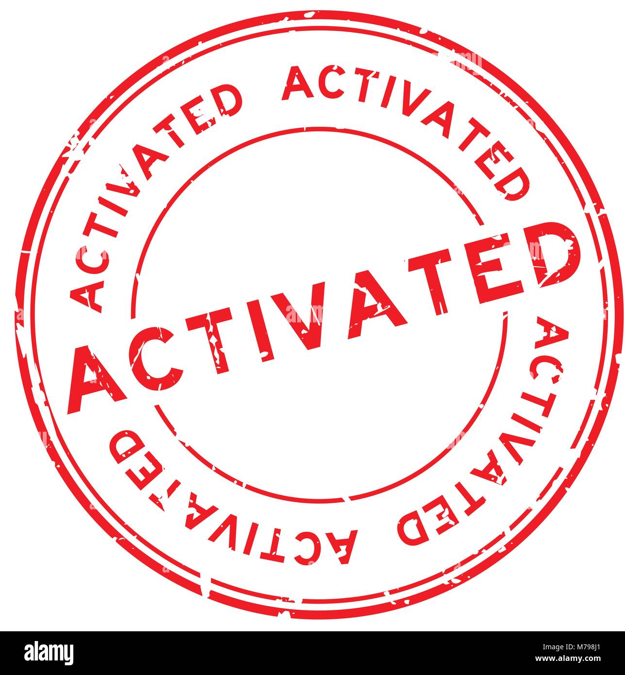 Grunge red activated rubber seal stamp on white background Stock Vector ...