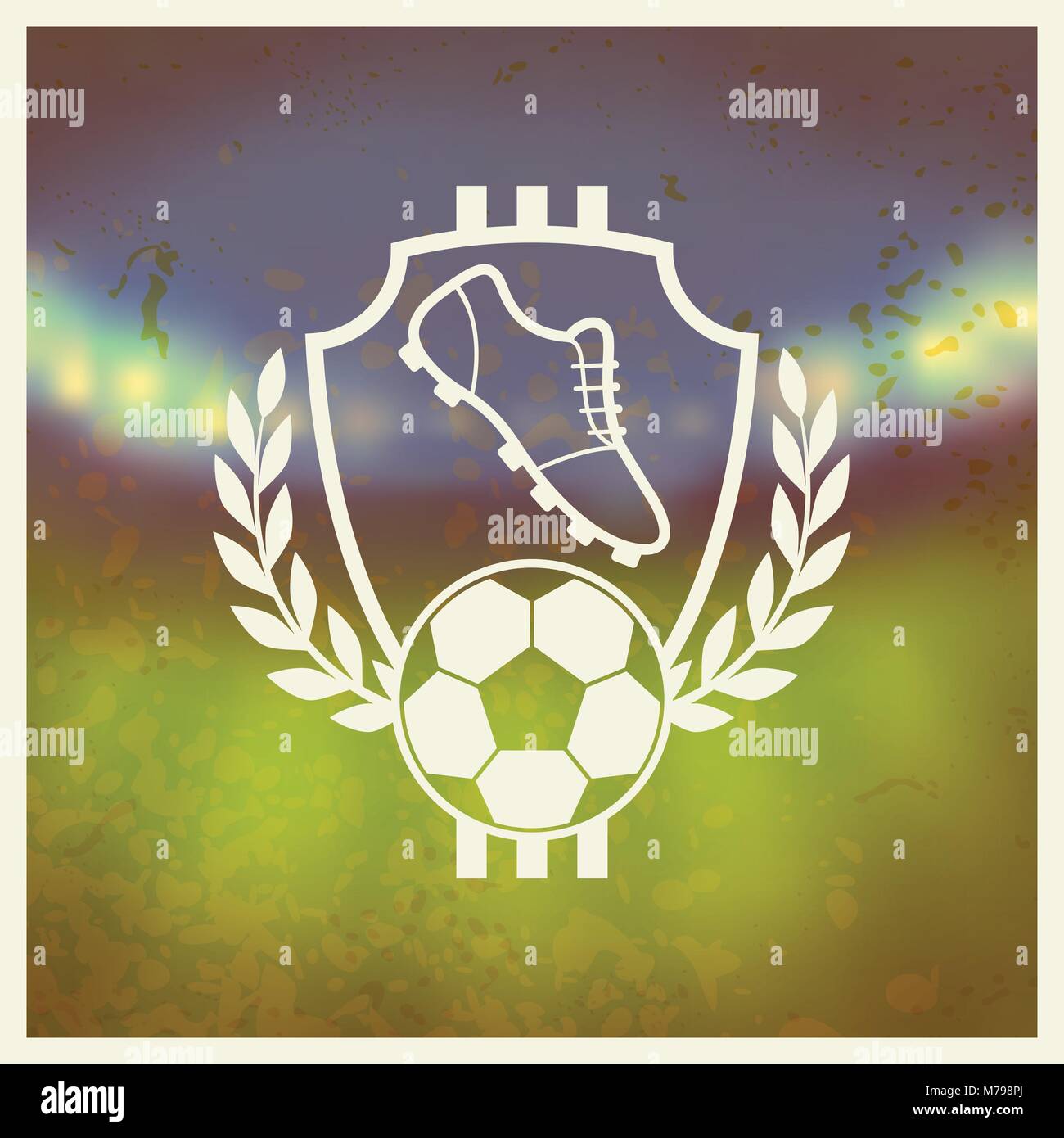 Sports label with soccer symbols Stock Vector Image & Art - Alamy
