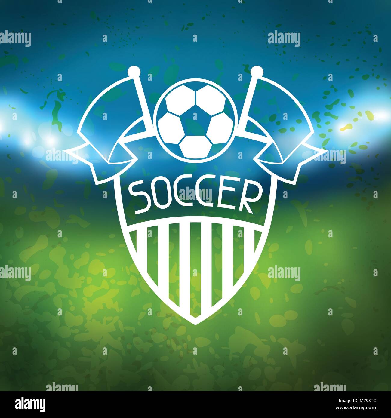Sports label with soccer symbols Stock Vector Image & Art - Alamy