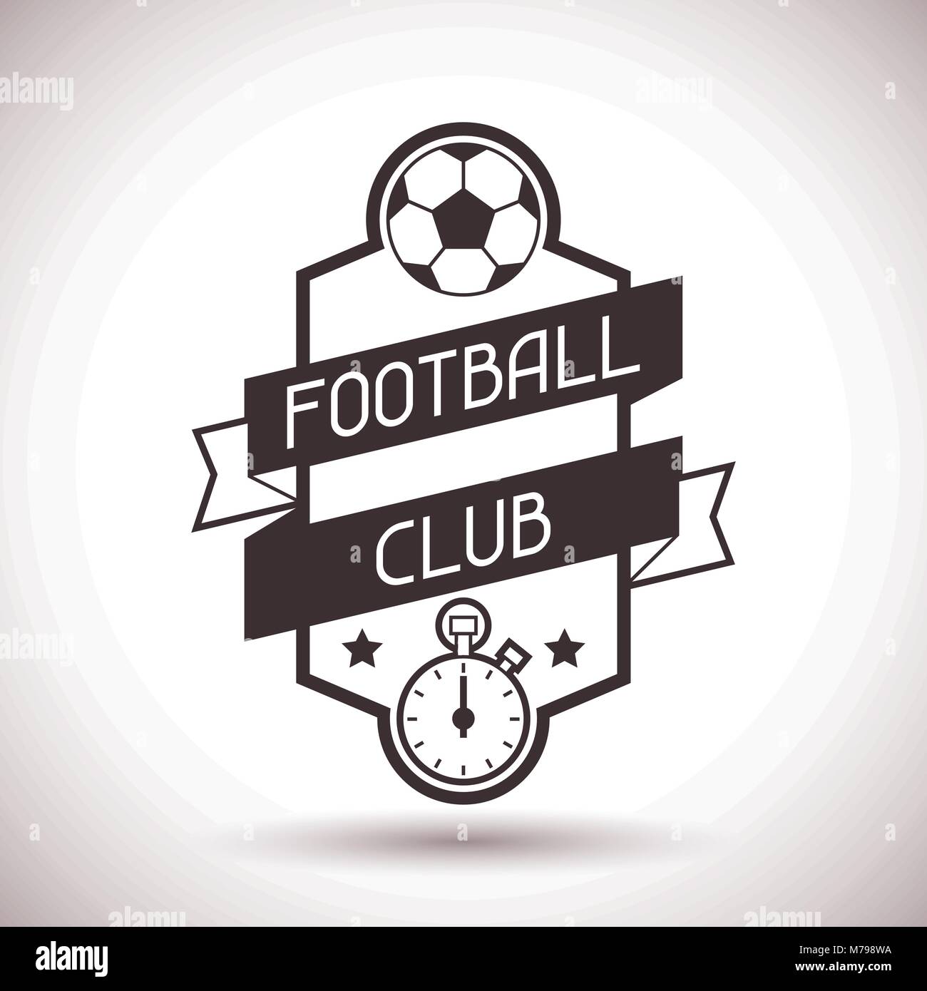 Sports label with football symbols Stock Vector Image & Art - Alamy