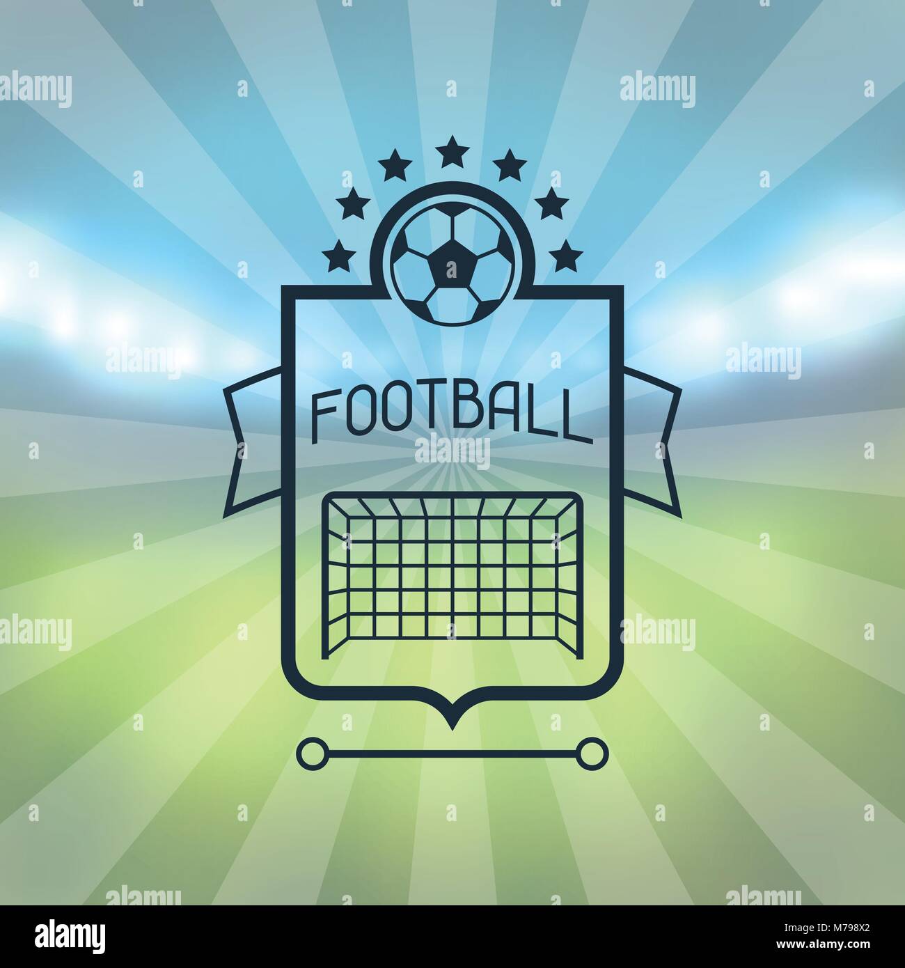 Sports label with football symbols Stock Vector Image & Art - Alamy