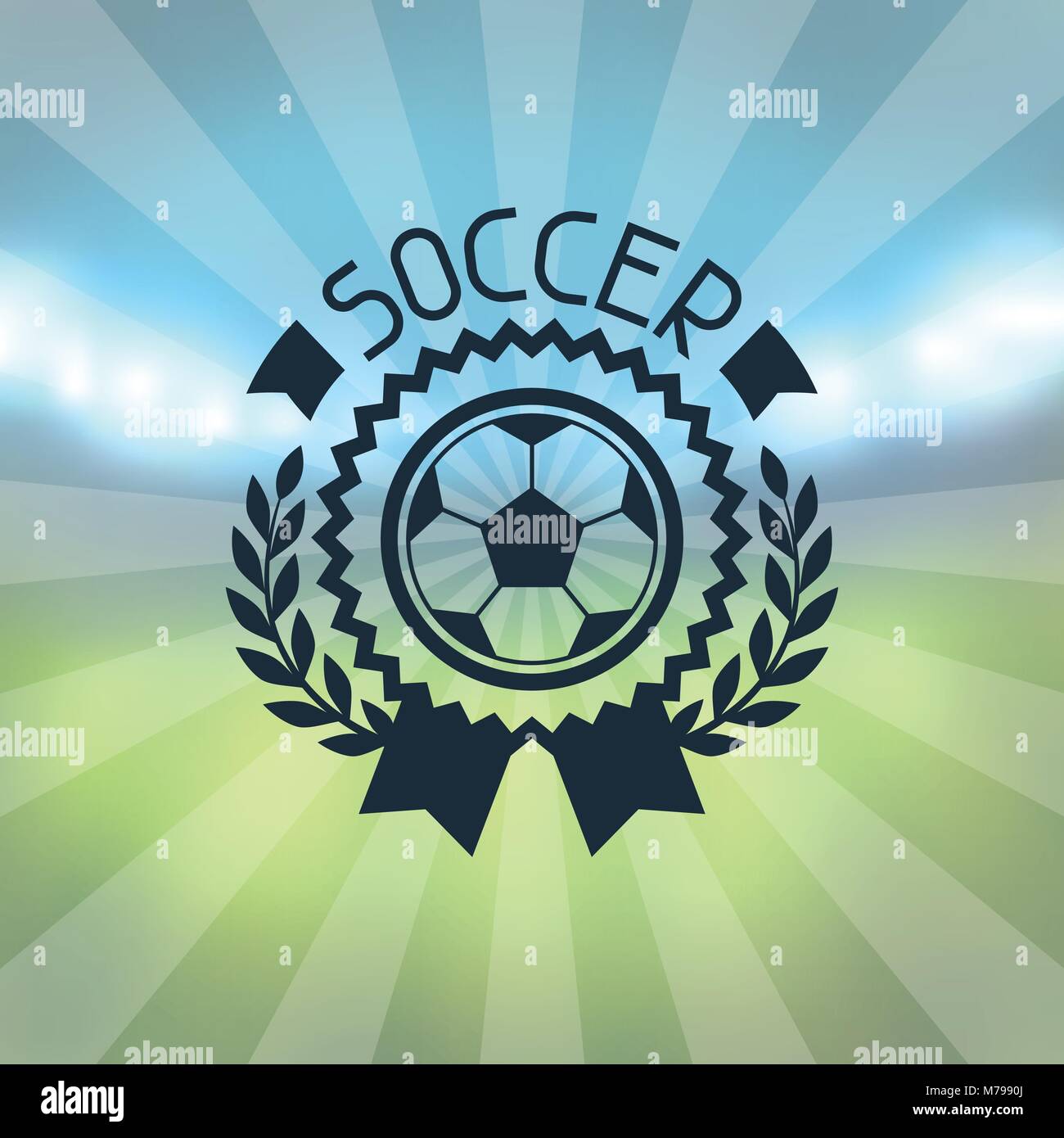 Sports label with soccer symbols Stock Vector Image & Art - Alamy