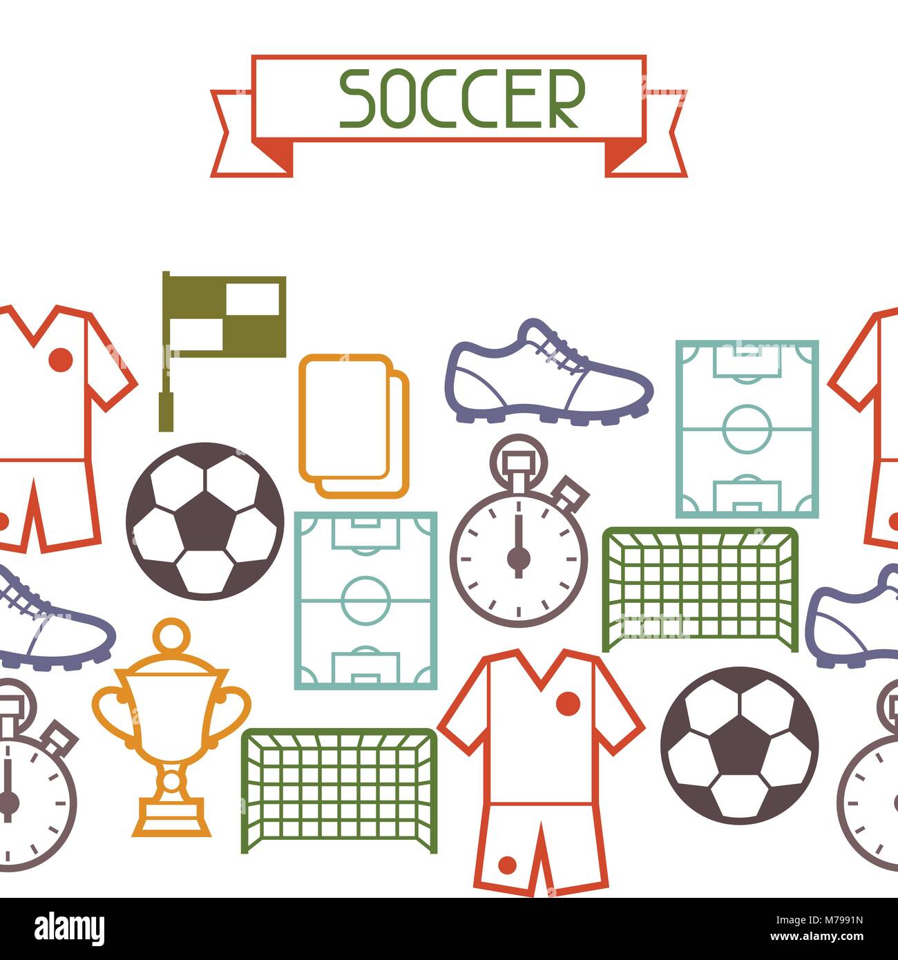 Sports seamless pattern with soccer symbols Stock Vector Image & Art ...