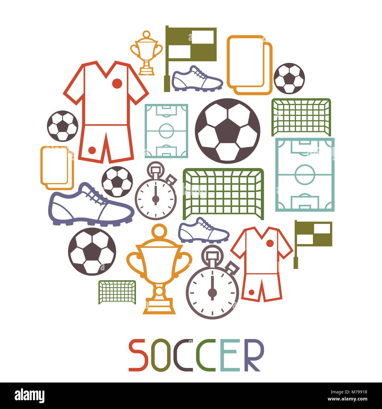 Sports background with soccer football symbols Stock Vector Image & Art ...