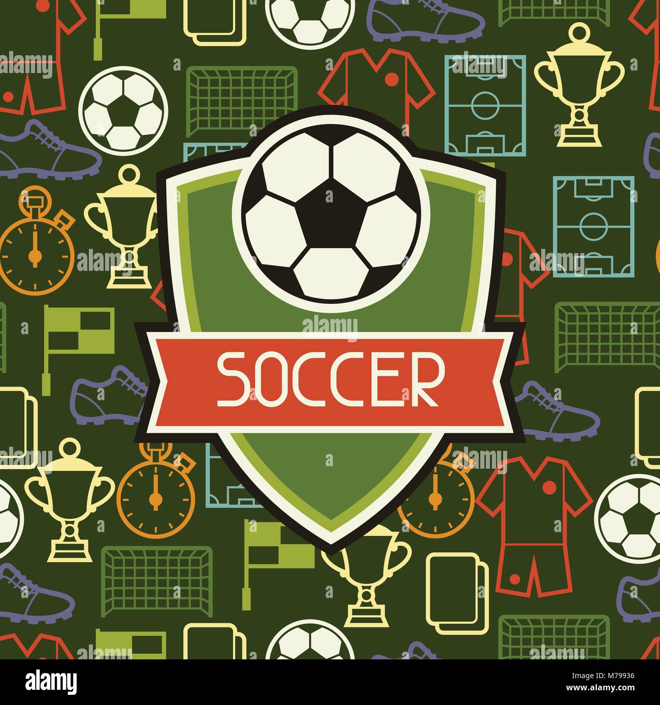 Sports seamless pattern with soccer symbols Stock Vector Image & Art ...