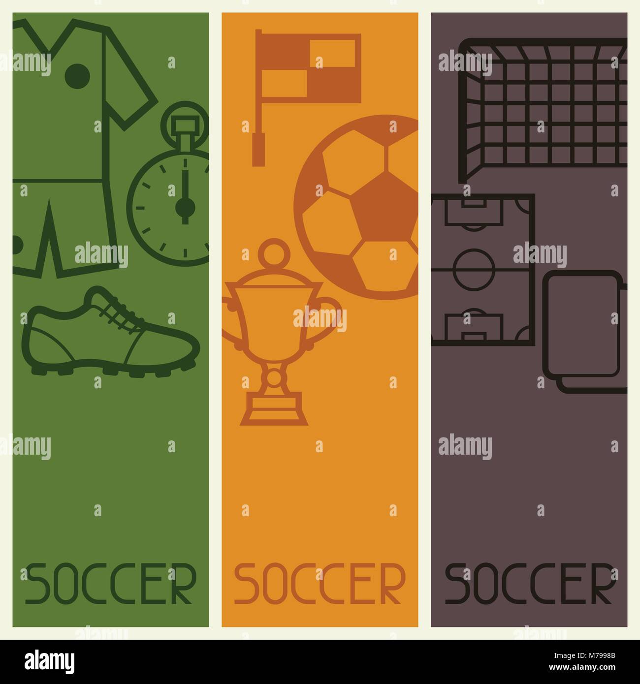 Sports banners with soccer football symbols Stock Vector Image & Art ...