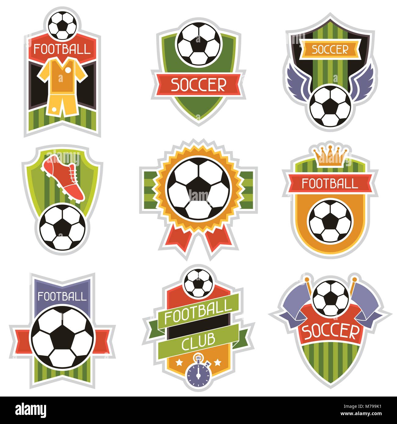 Set of sports illustrations soccer football badges Stock Vector Image ...