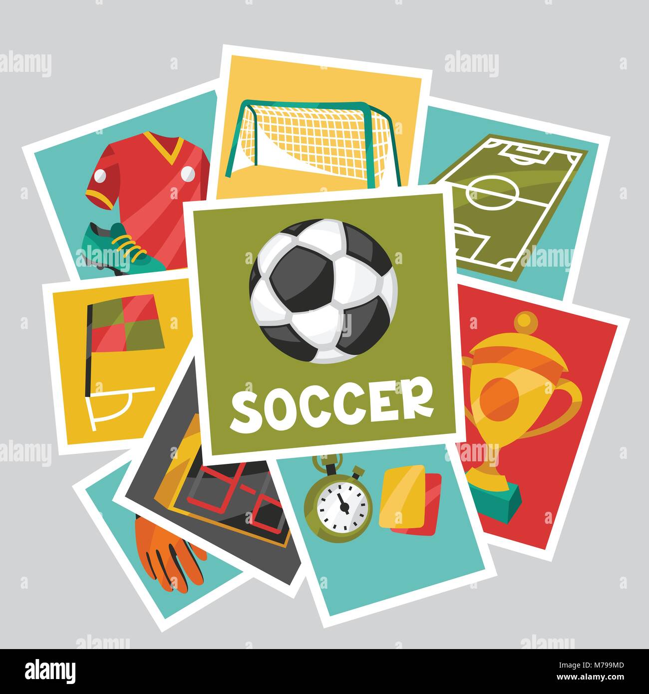 Sports background with soccer football symbols Stock Vector Image & Art ...