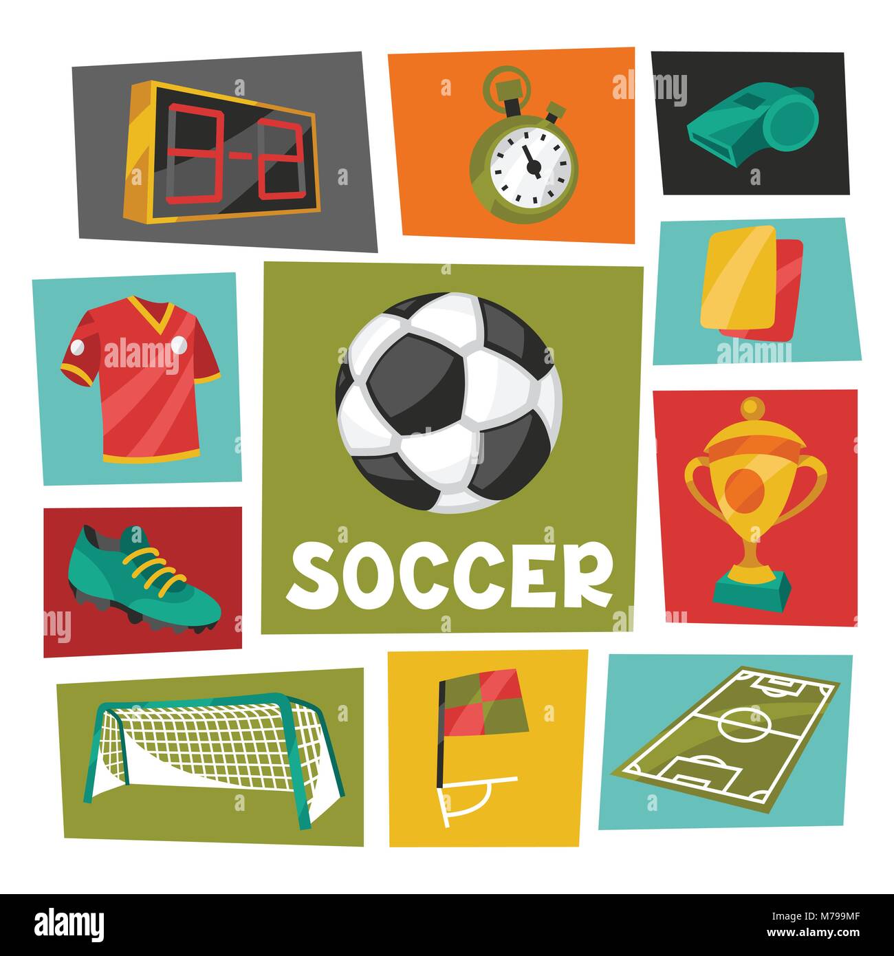 Sports background with soccer football symbols Stock Vector Image & Art ...