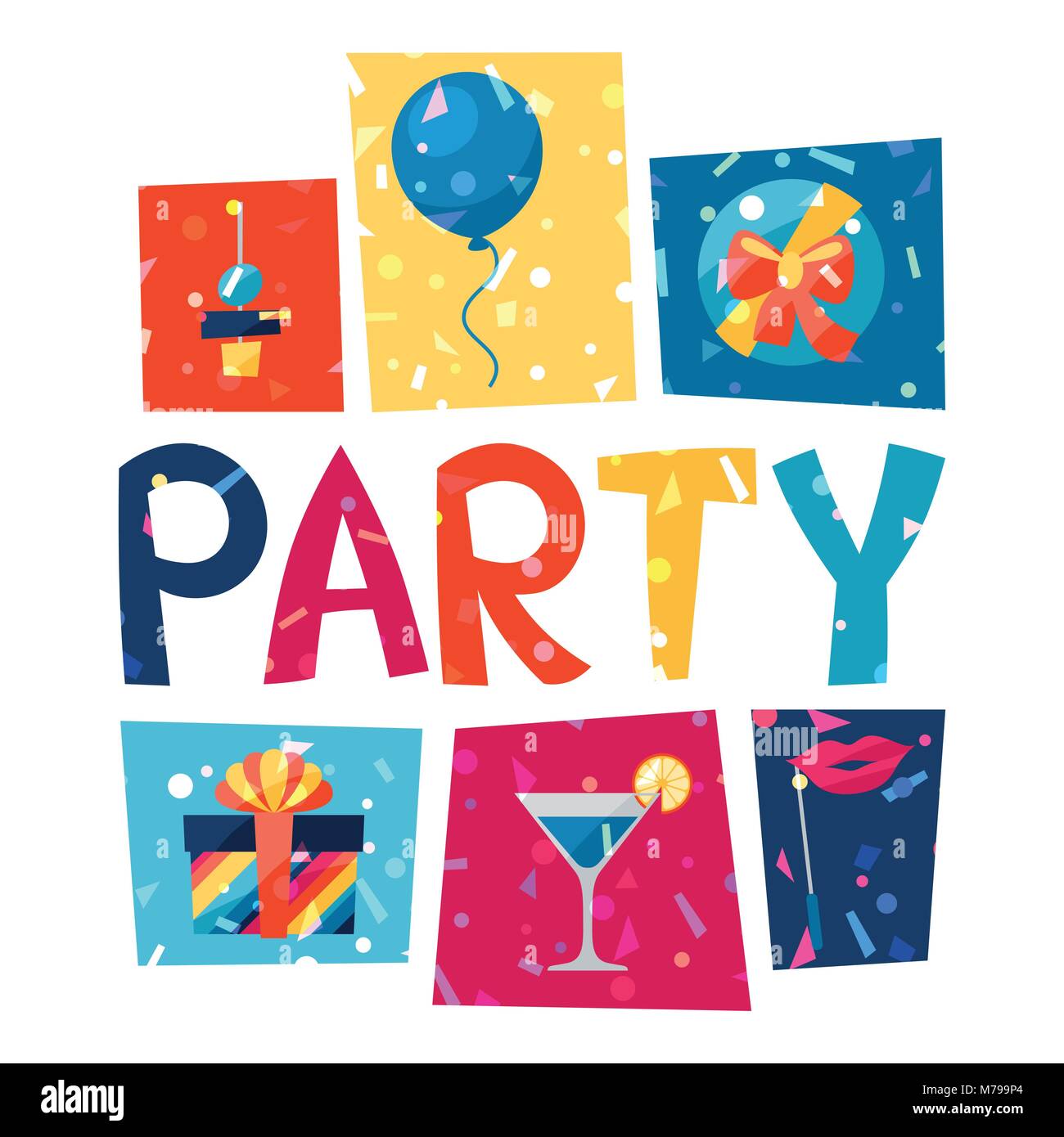 Celebration party poster with shiny confetti Stock Vector Image & Art ...