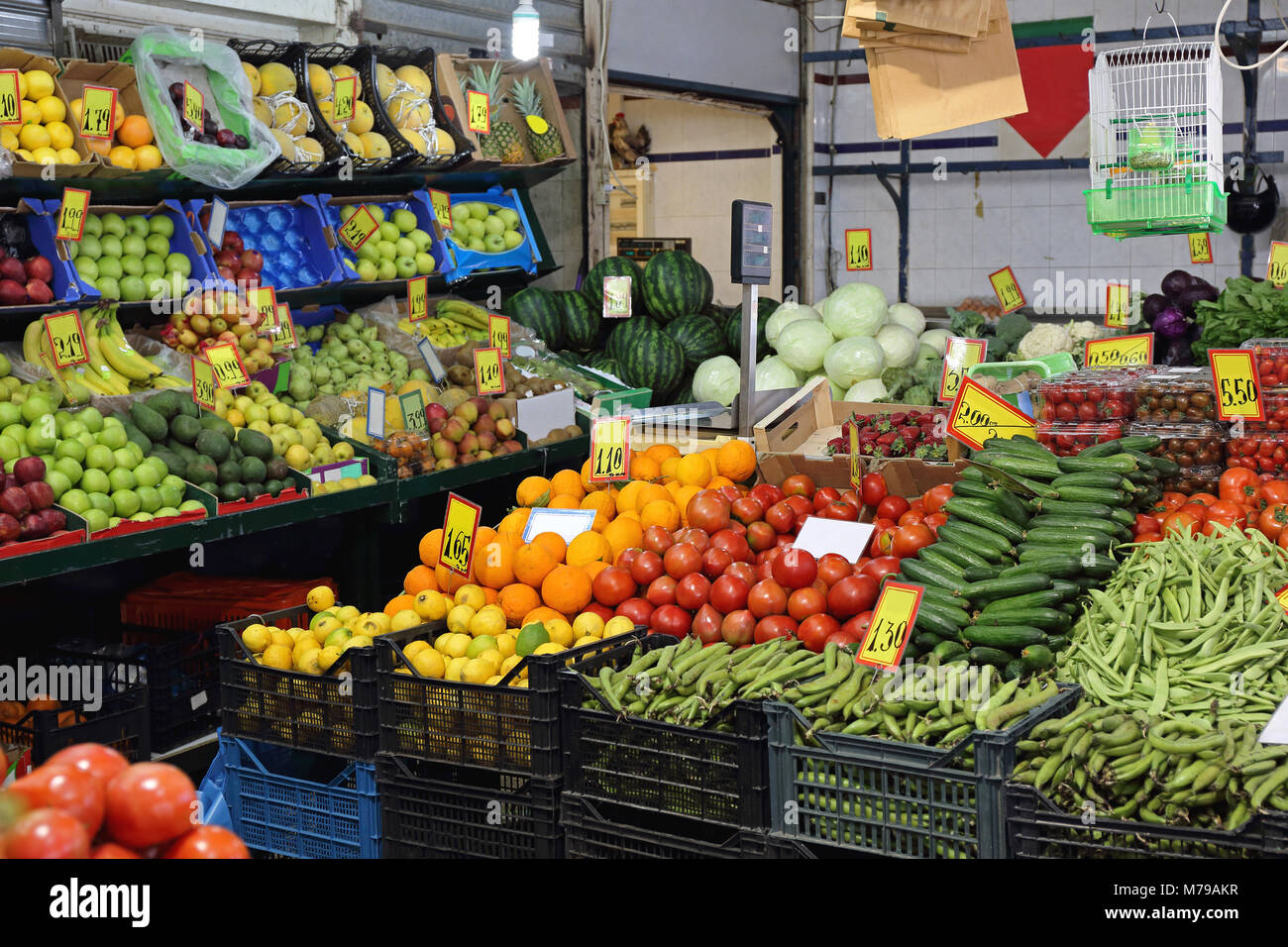 Fruits and Vegetables at Small Corner Shop Stock Photo - Alamy