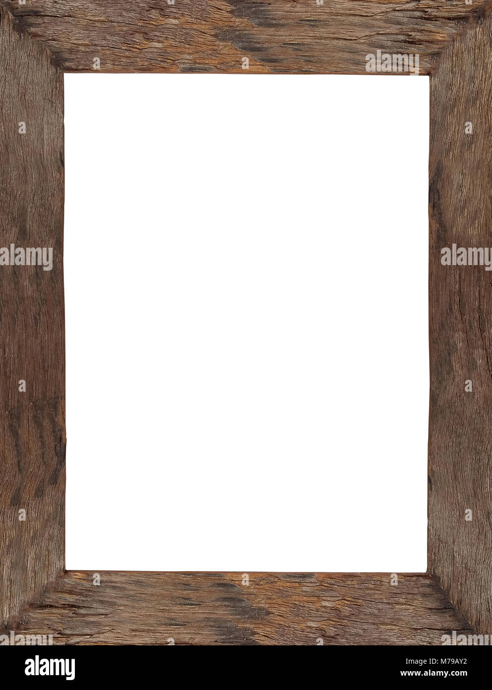 Wooden picture frame use for texts or products display isolated on ...