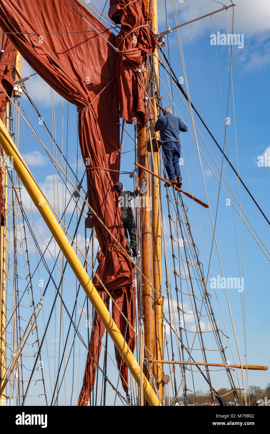 Two men on barge hi-res stock photography and images - Alamy