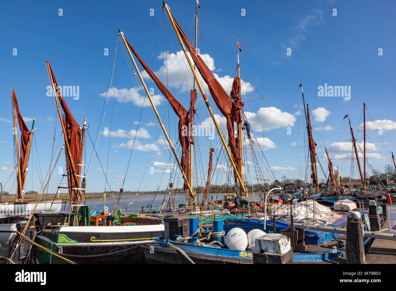 Barges on The Hythe, Maldon, Essex Stock Photo - Alamy