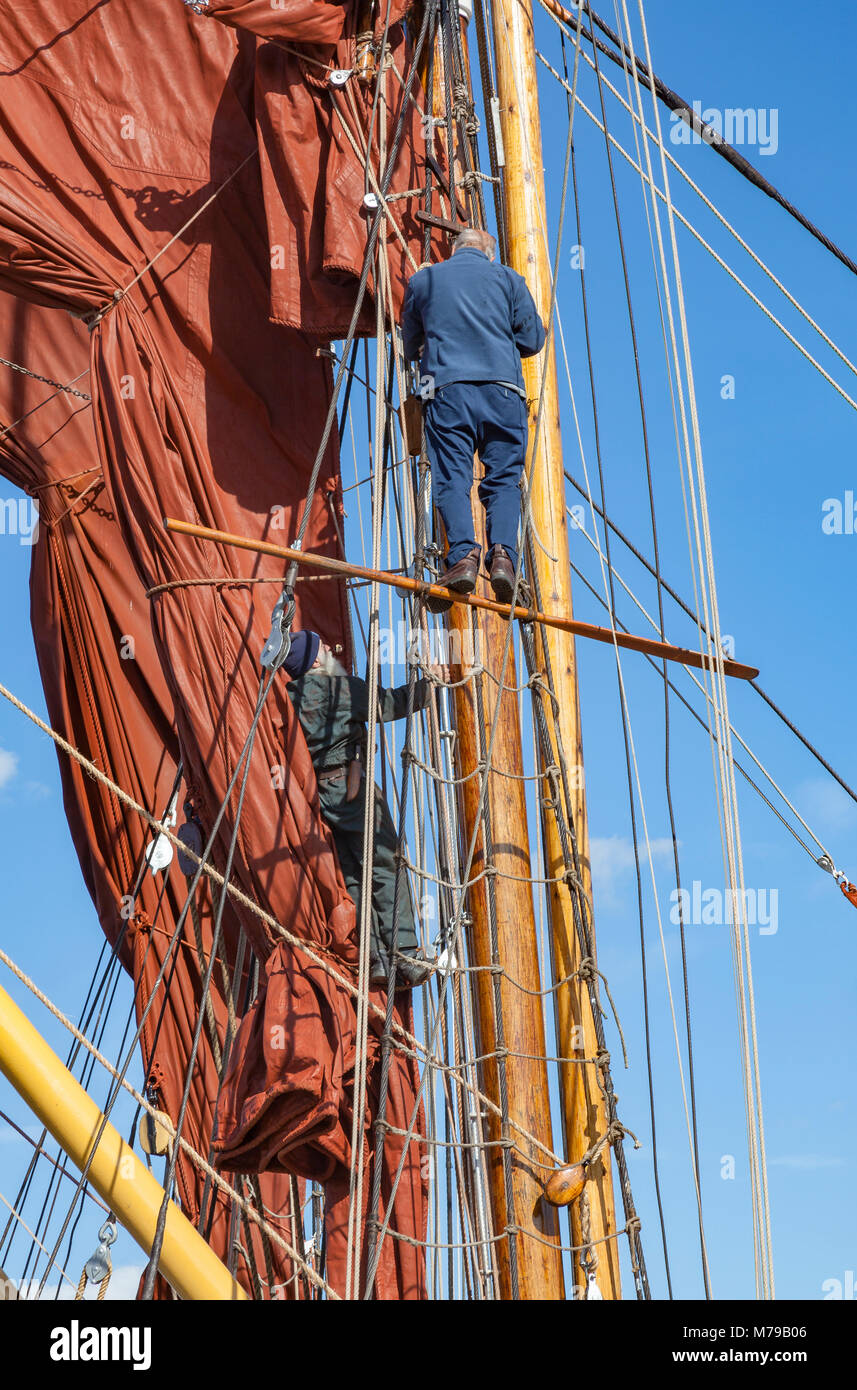 Two men on barge hi-res stock photography and images - Alamy
