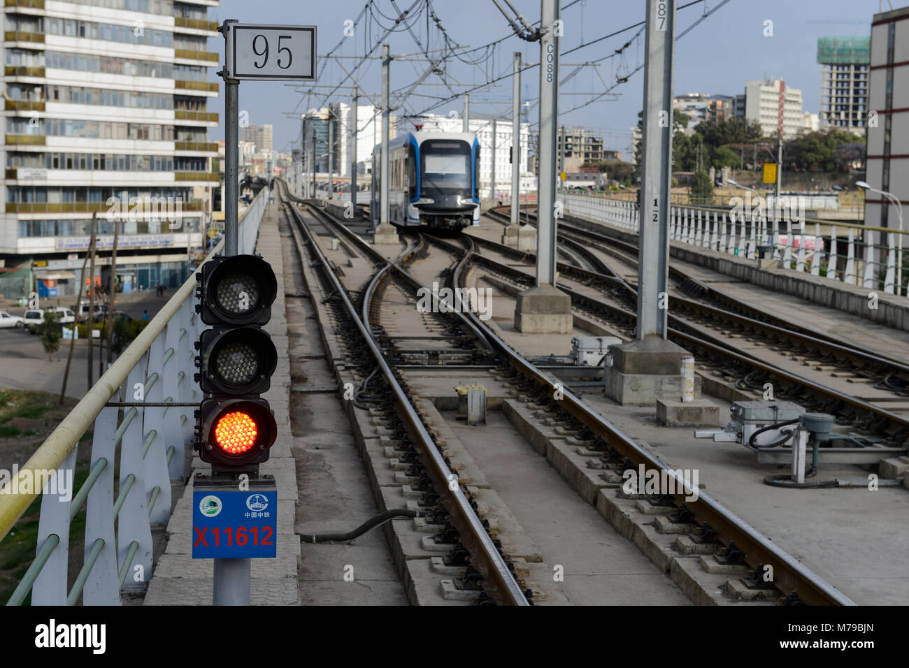 ETHIOPIA , Addis Ababa, LRT Light rail transport, blue line, build by ...