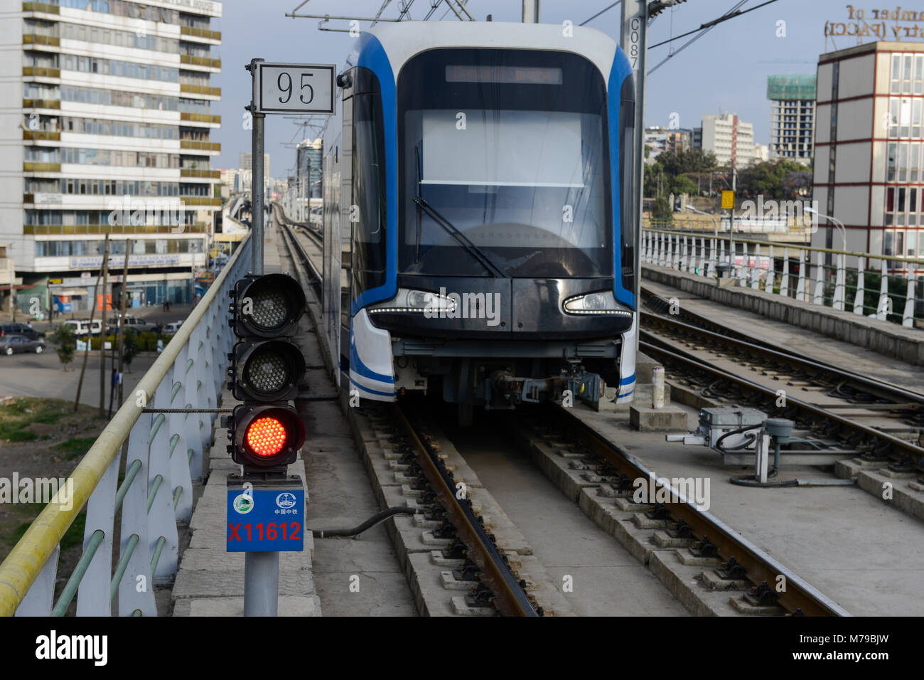 ETHIOPIA , Addis Ababa, LRT Light rail transport, blue line, build by ...